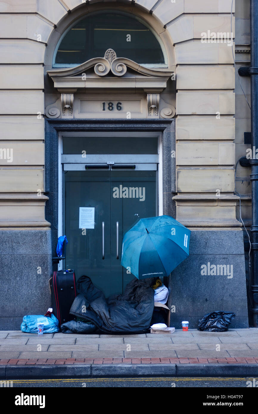 Sleeping Homeless Doorways