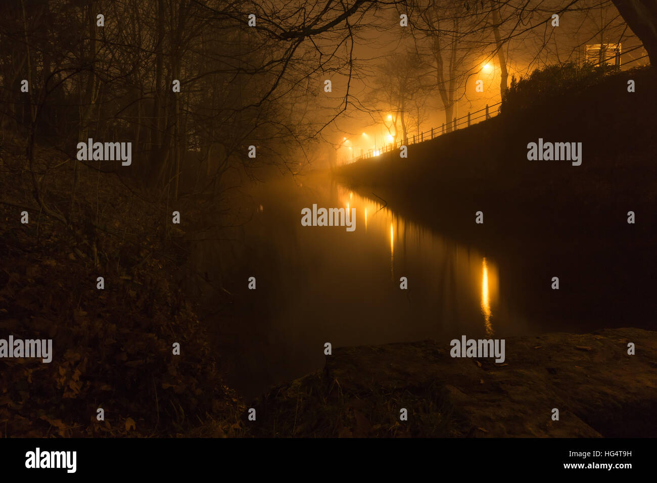Evening fog fire moat hi-res stock photography and images - Alamy