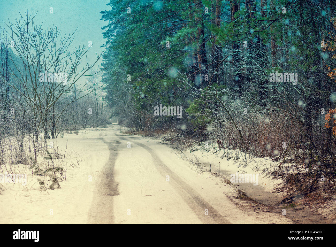 Rural scene with blizzard hi-res stock photography and images - Alamy