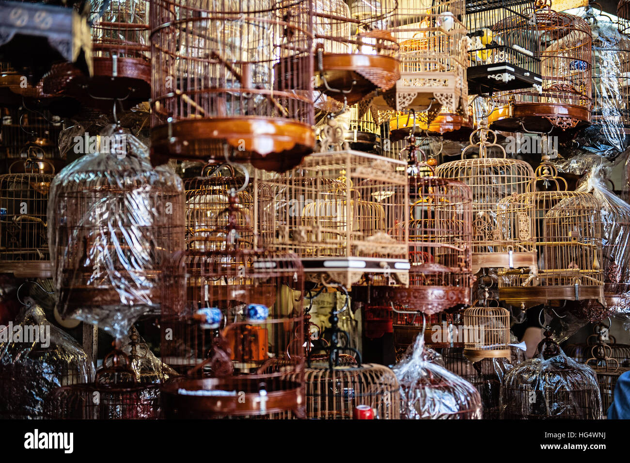 Bird cages at Yuen Po Bird Garden Stock Photo - Alamy
