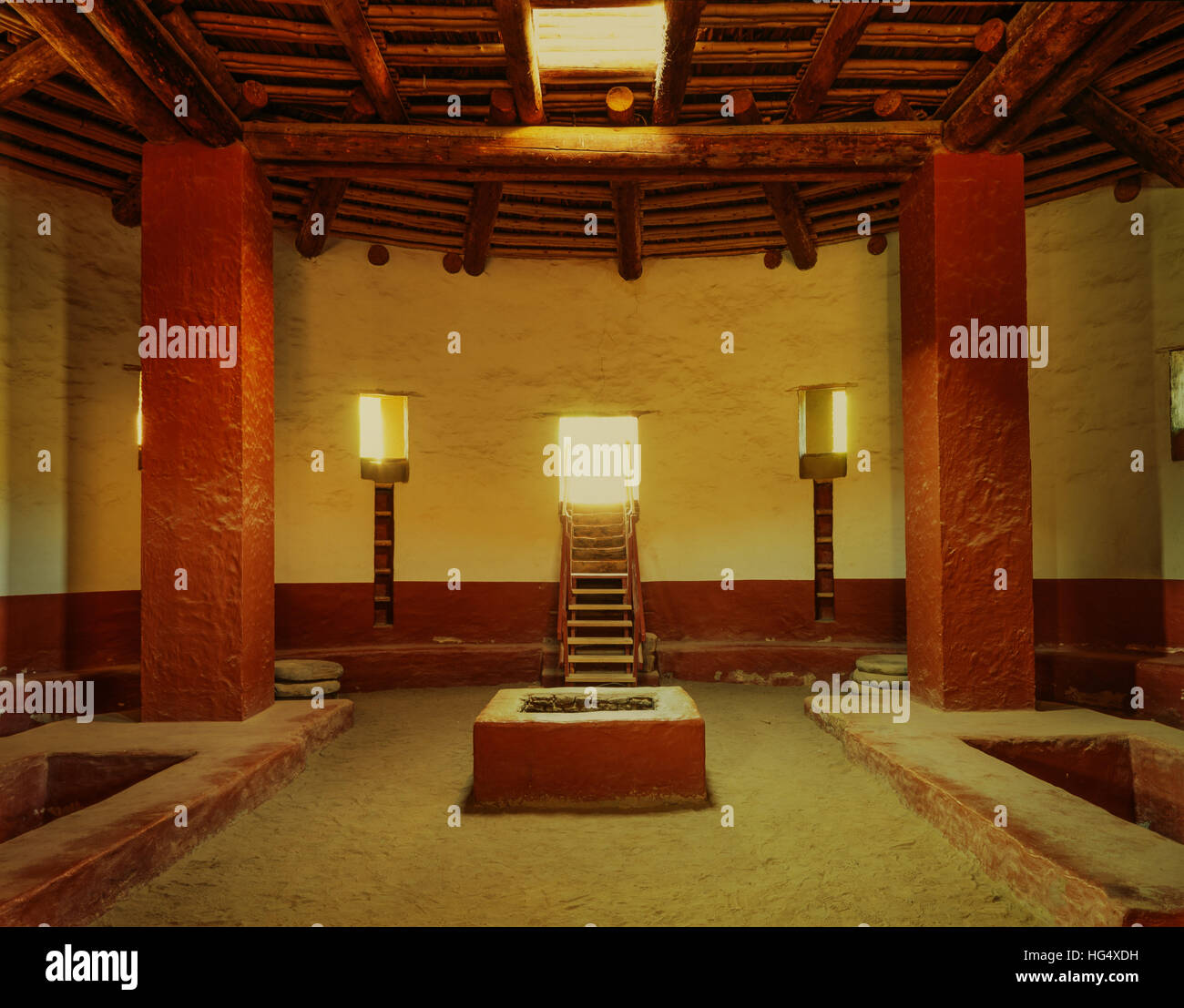 reconstructed "Great Kiva", West Ruin, Aztec Ruins National Monument ...