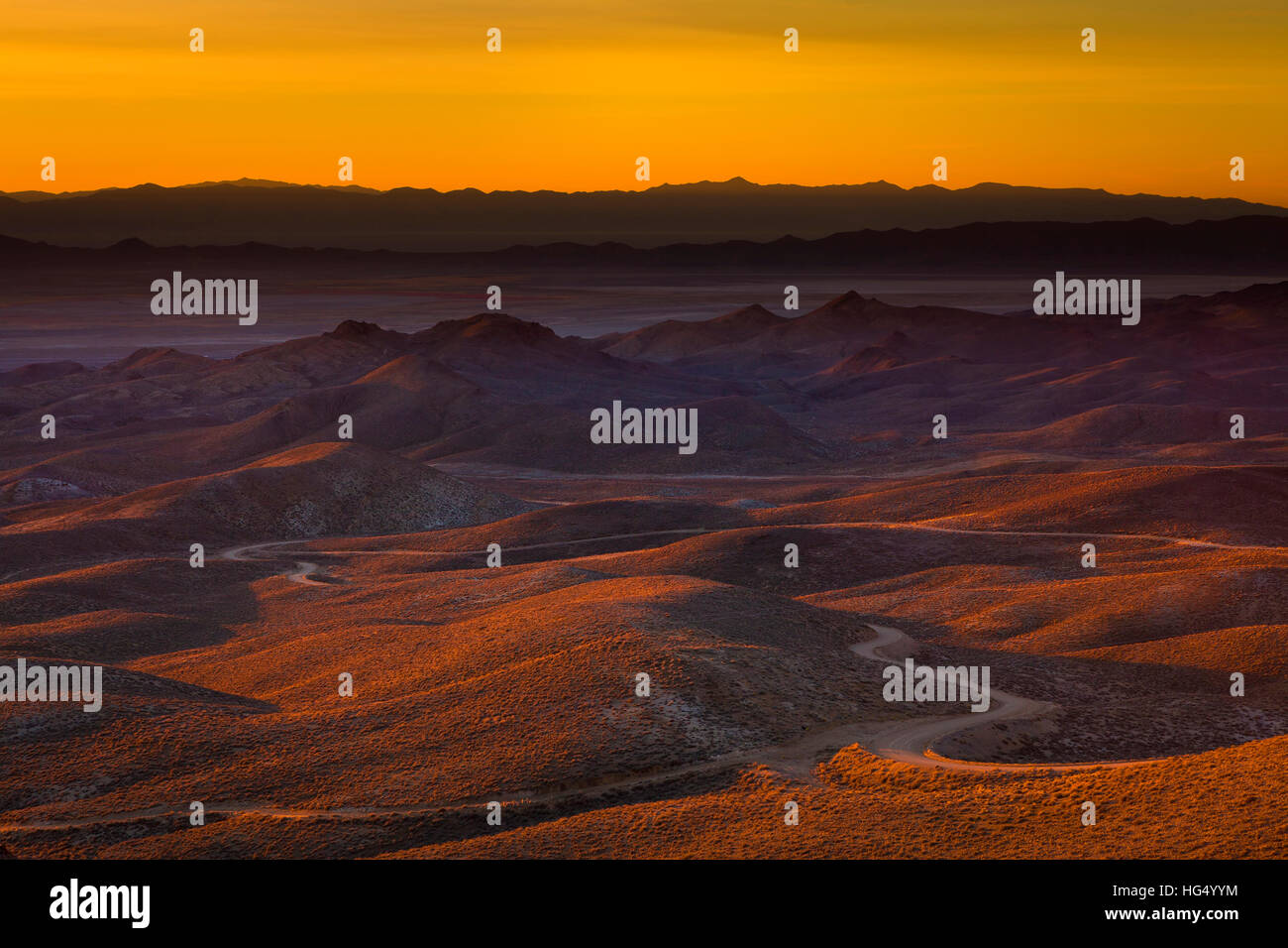 Nevada desert landscape in morning sunrise light Stock Photo - Alamy