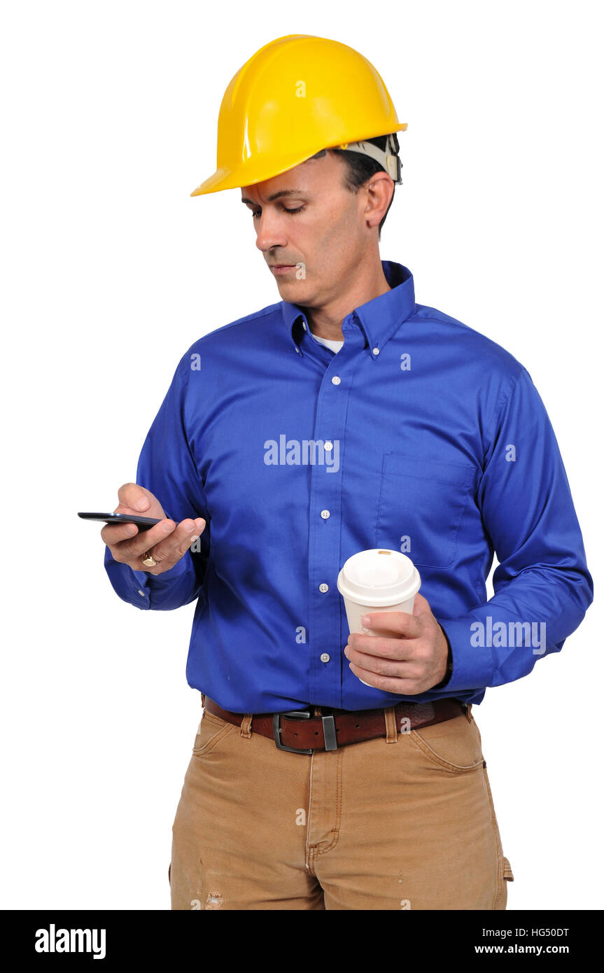 Man construction Worker on a job site Stock Photo - Alamy