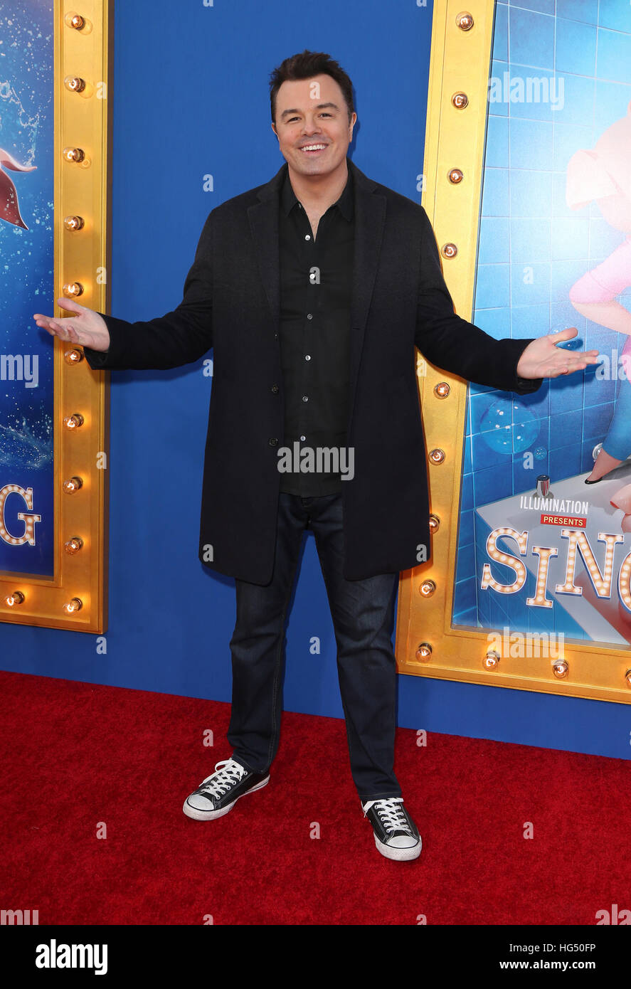 Los Angeles premiere of 'Sing' - Arrivals Featuring: Seth MacFarlane ...