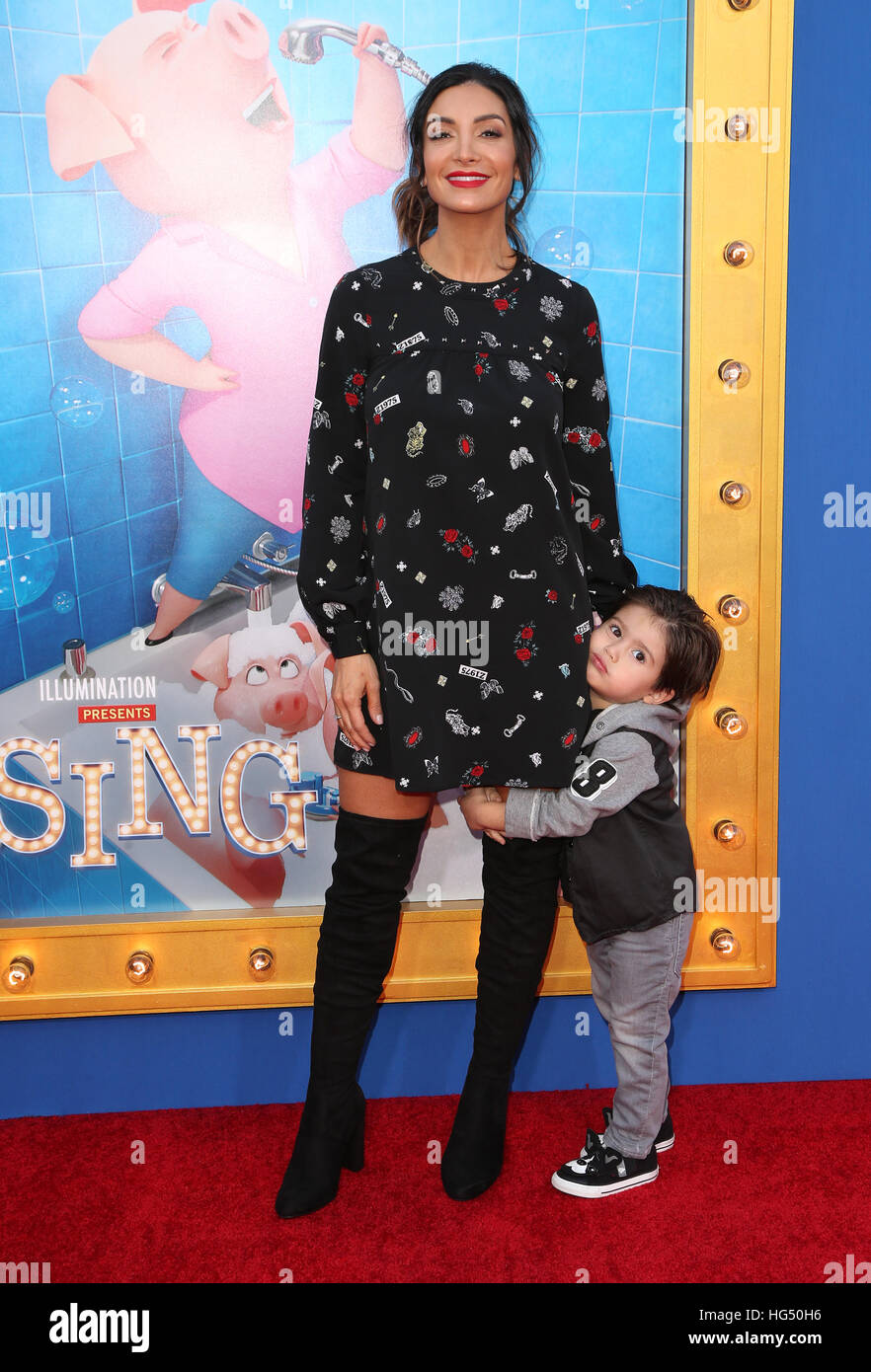 Los Angeles premiere of 'Sing' - Arrivals Featuring: Courtney Laine ...