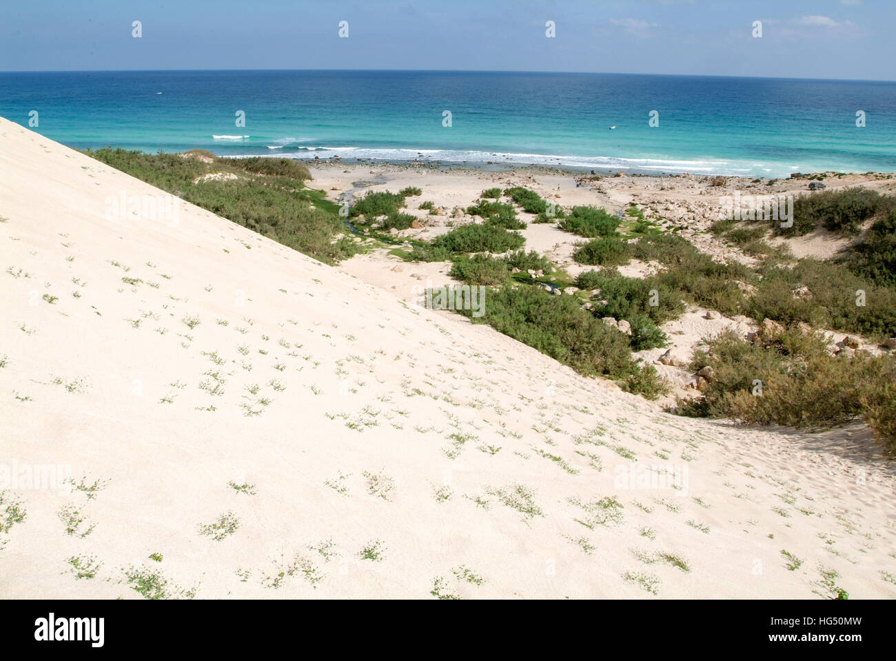 Sand dune of Arher beach on Socotra island, Yemen Stock Photo - Alamy