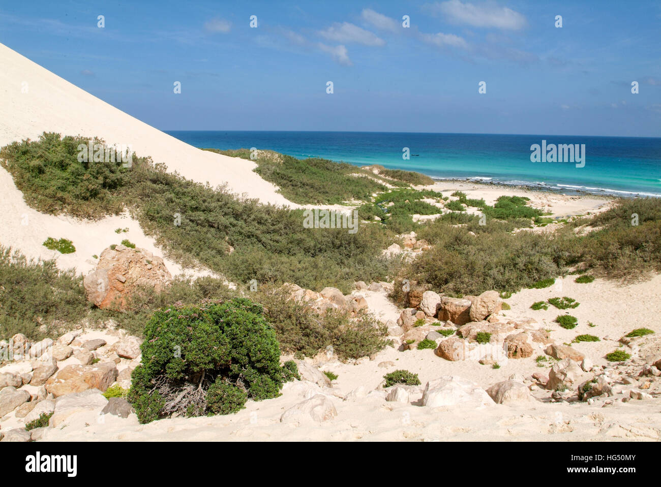 Sand dune of Arher beach on Socotra island, Yemen Stock Photo - Alamy