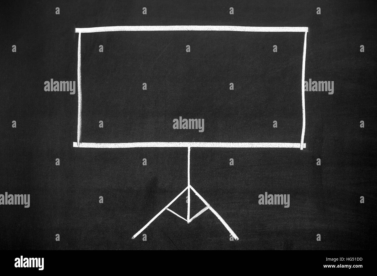 Empty the projection screen drawn on blackboard Stock Photo - Alamy