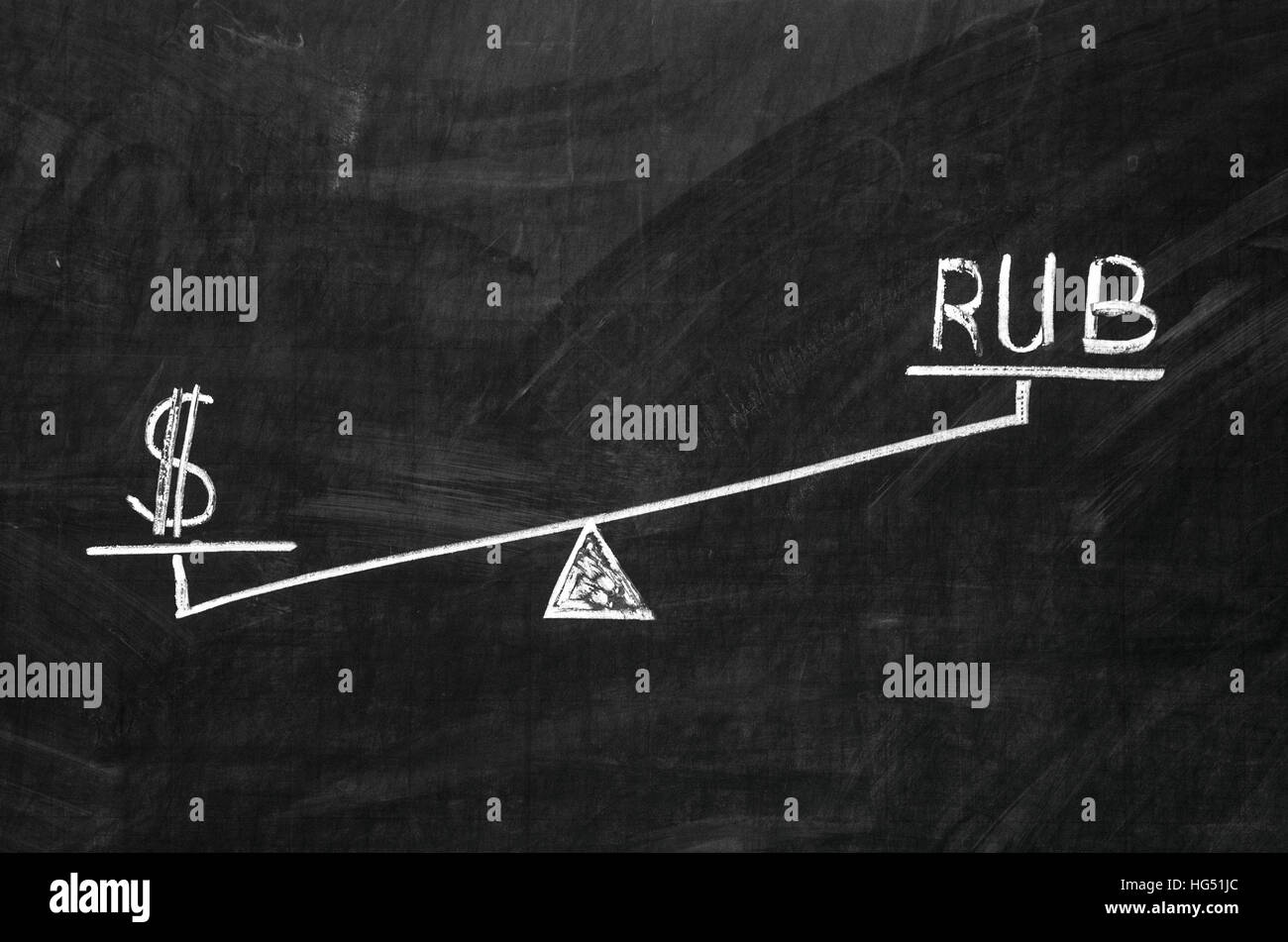Exchange rate. The Russian ruble and the dollar Stock Photo - Alamy