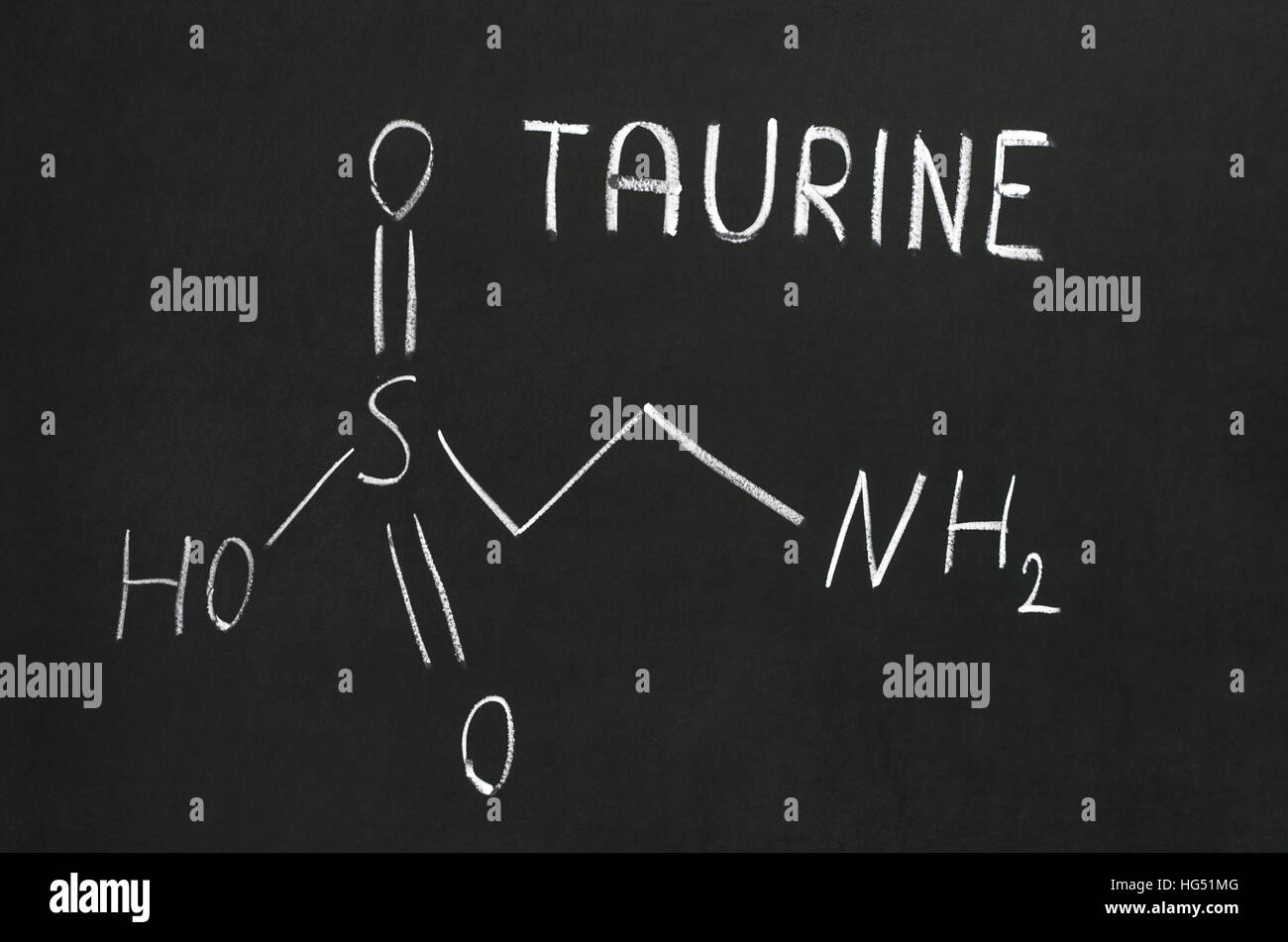 Chemical formula of taurine on a blackboard Stock Photo - Alamy
