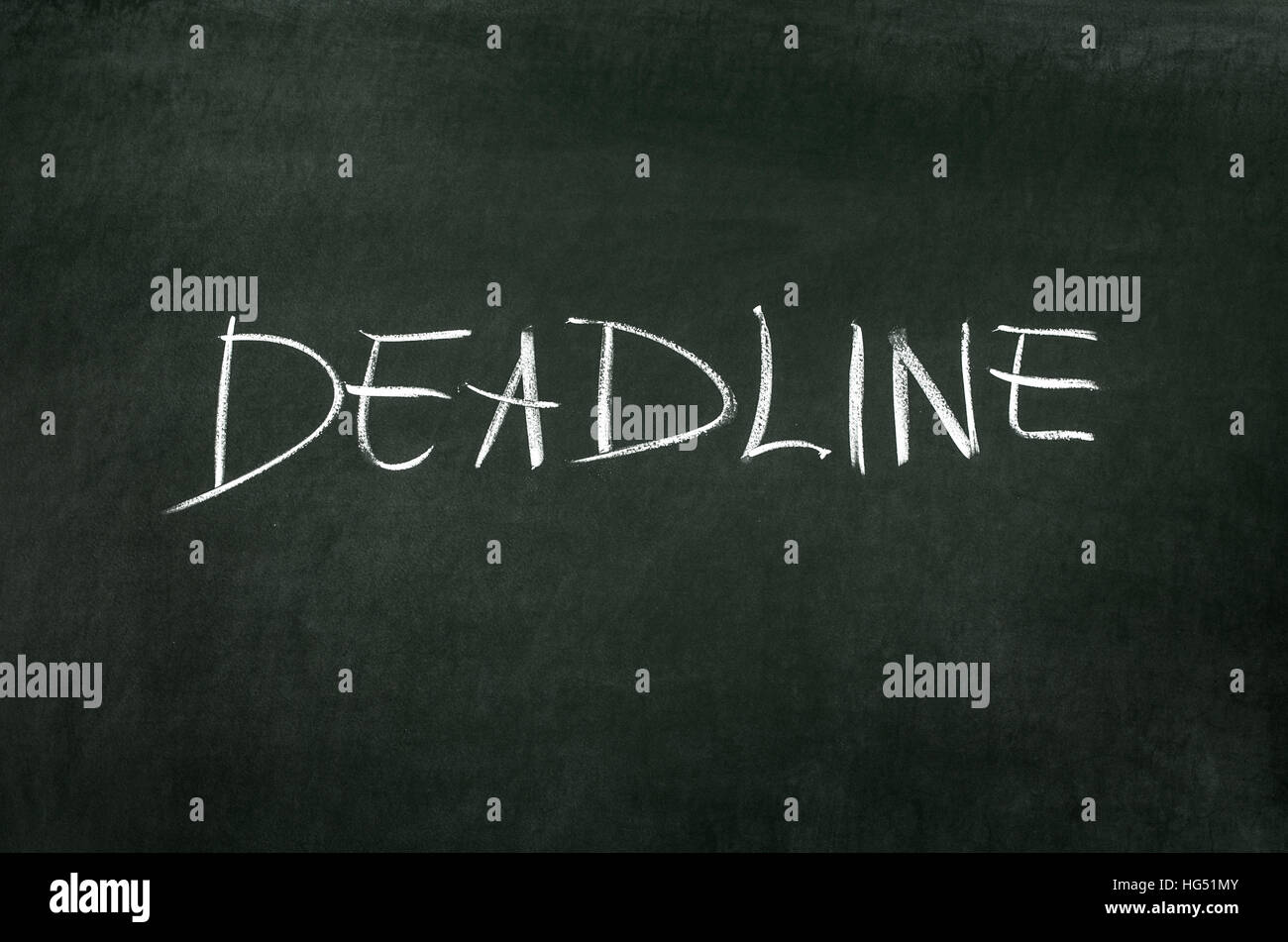 Word "Deadline" writed on blackboard with chalk Stock Photo - Alamy