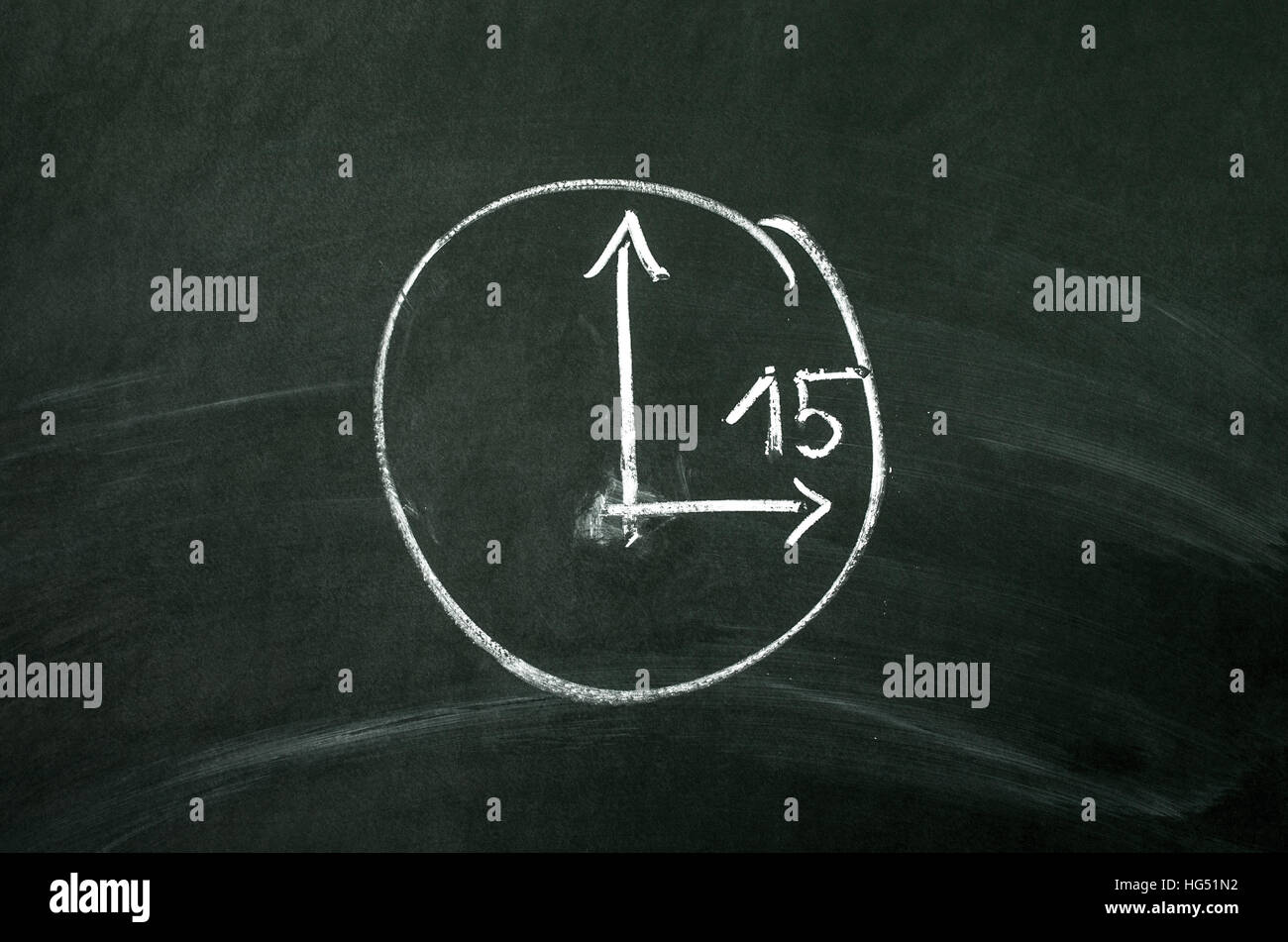 Time concept. The clock drawed on blackboard Stock Photo - Alamy
