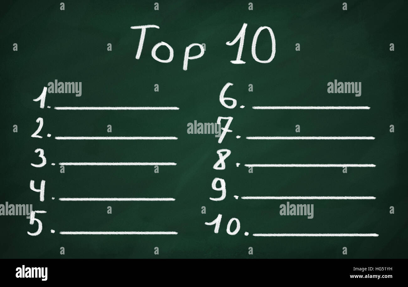 Top ten list hi-res stock photography and images - Alamy
