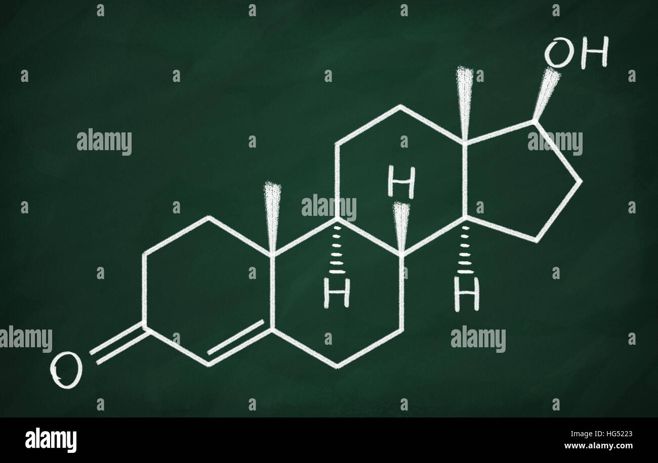 Chemical formula of Testosterone on a blackboard Stock Photo - Alamy