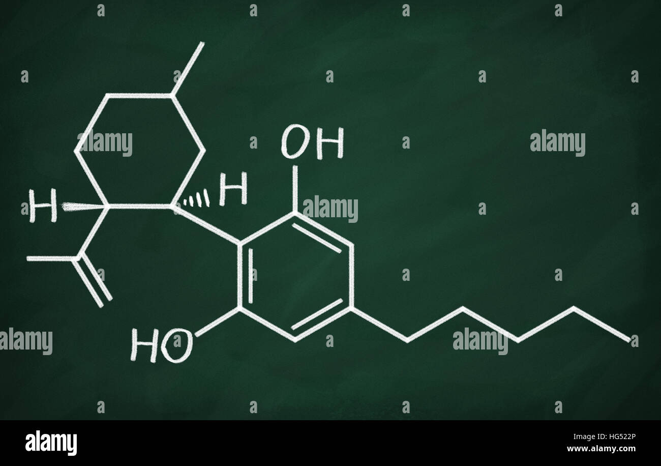 Chemical formula of Cannabidiol on a blackboard Stock Photo - Alamy