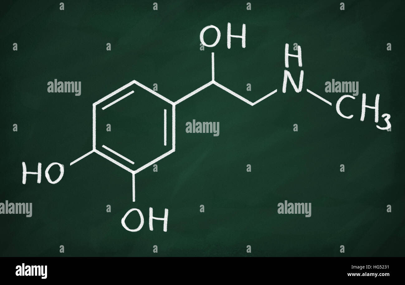 Chemical formula of Epinephrine on a blackboard Stock Photo - Alamy