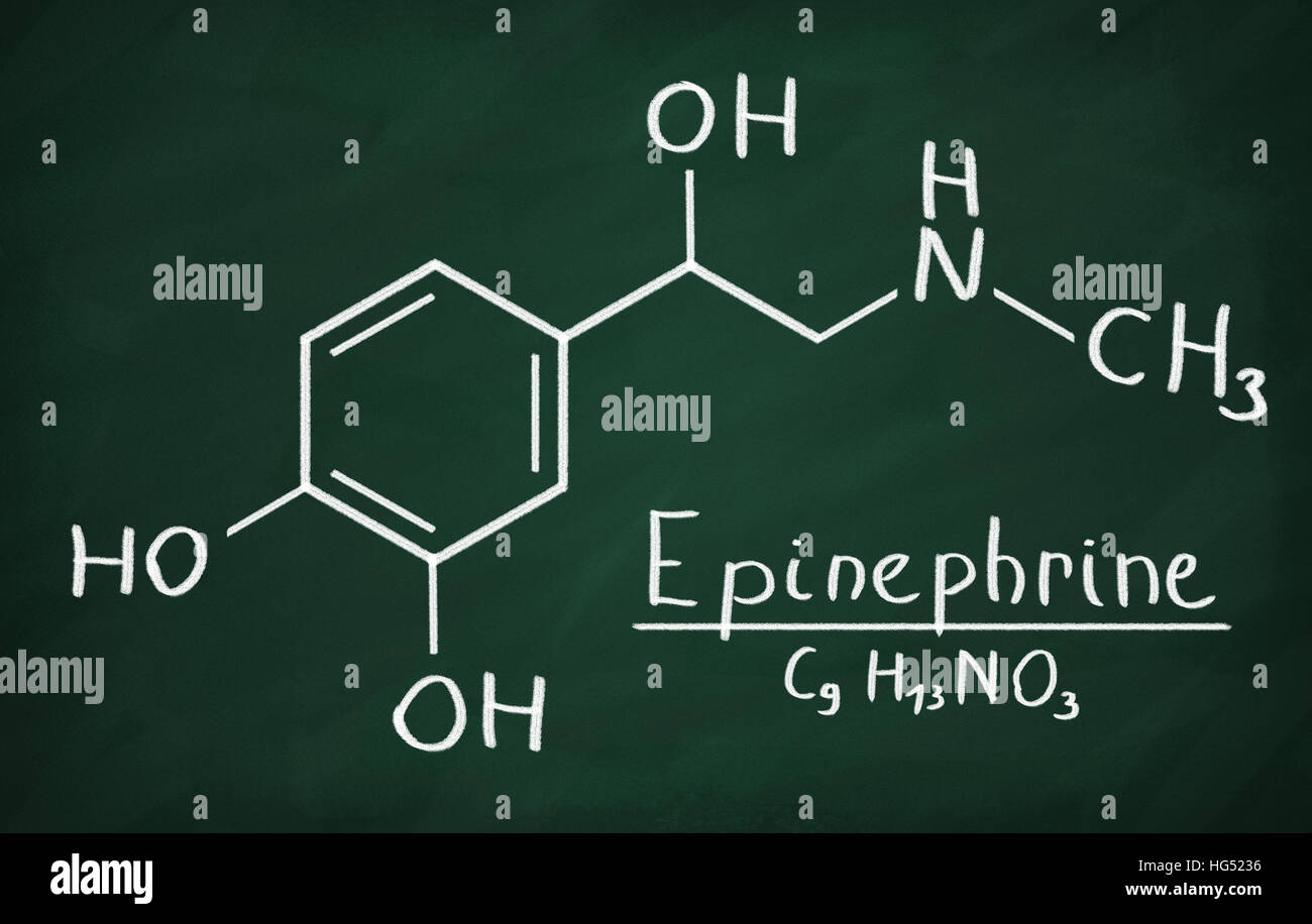 Chemical formula of Epinephrine on a blackboard Stock Photo - Alamy