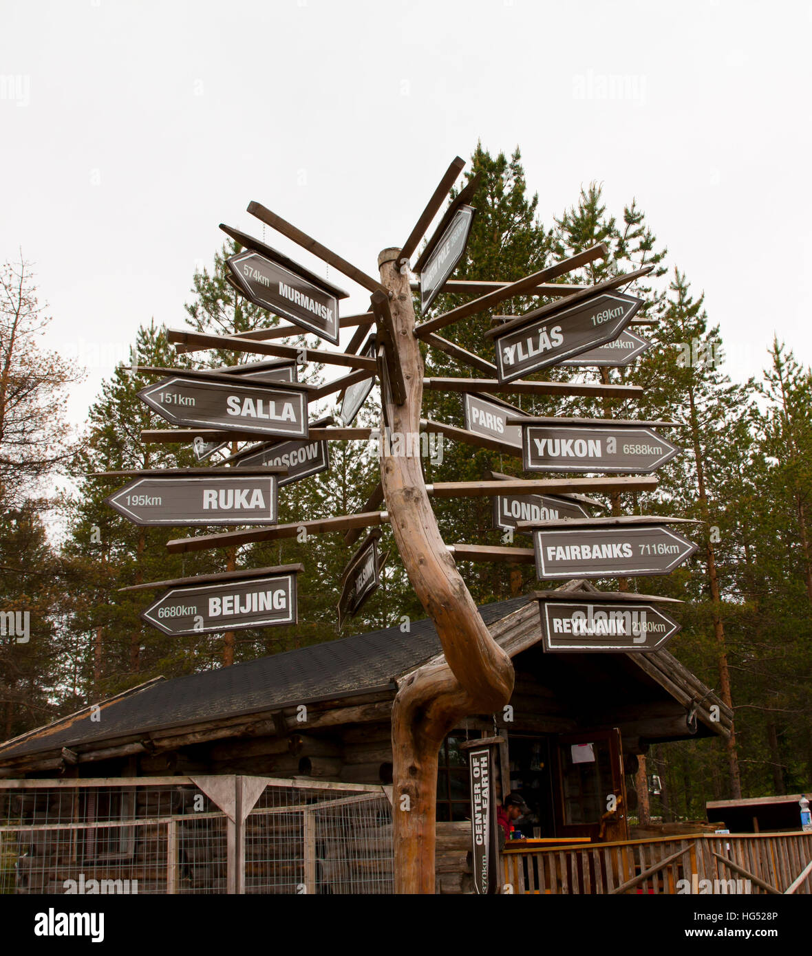 Rovaniemi road sign hi-res stock photography and images - Alamy