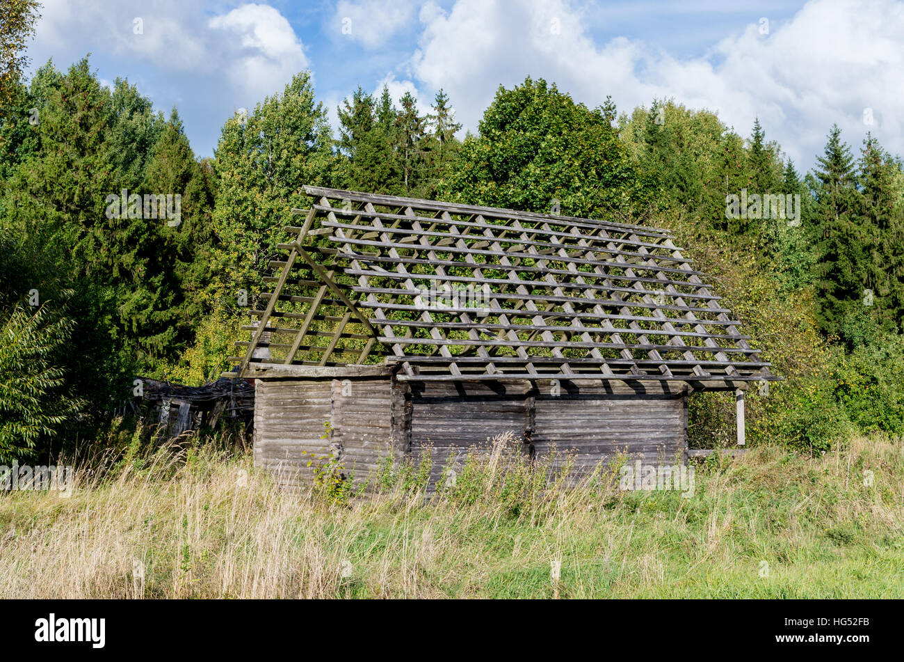 Old shack in woods hi-res stock photography and images - Alamy