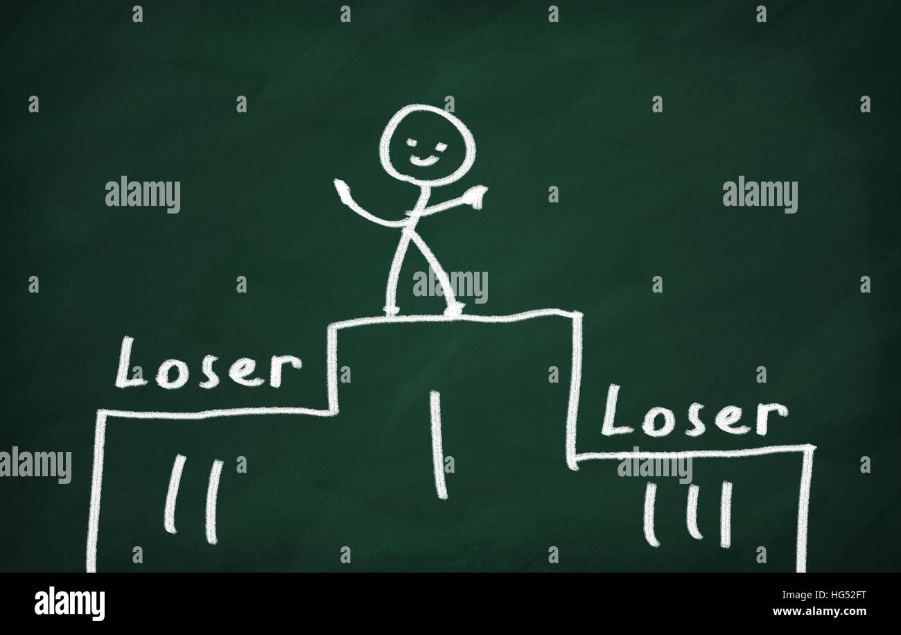 On the blackboard draw character and write Loser Stock Photo - Alamy