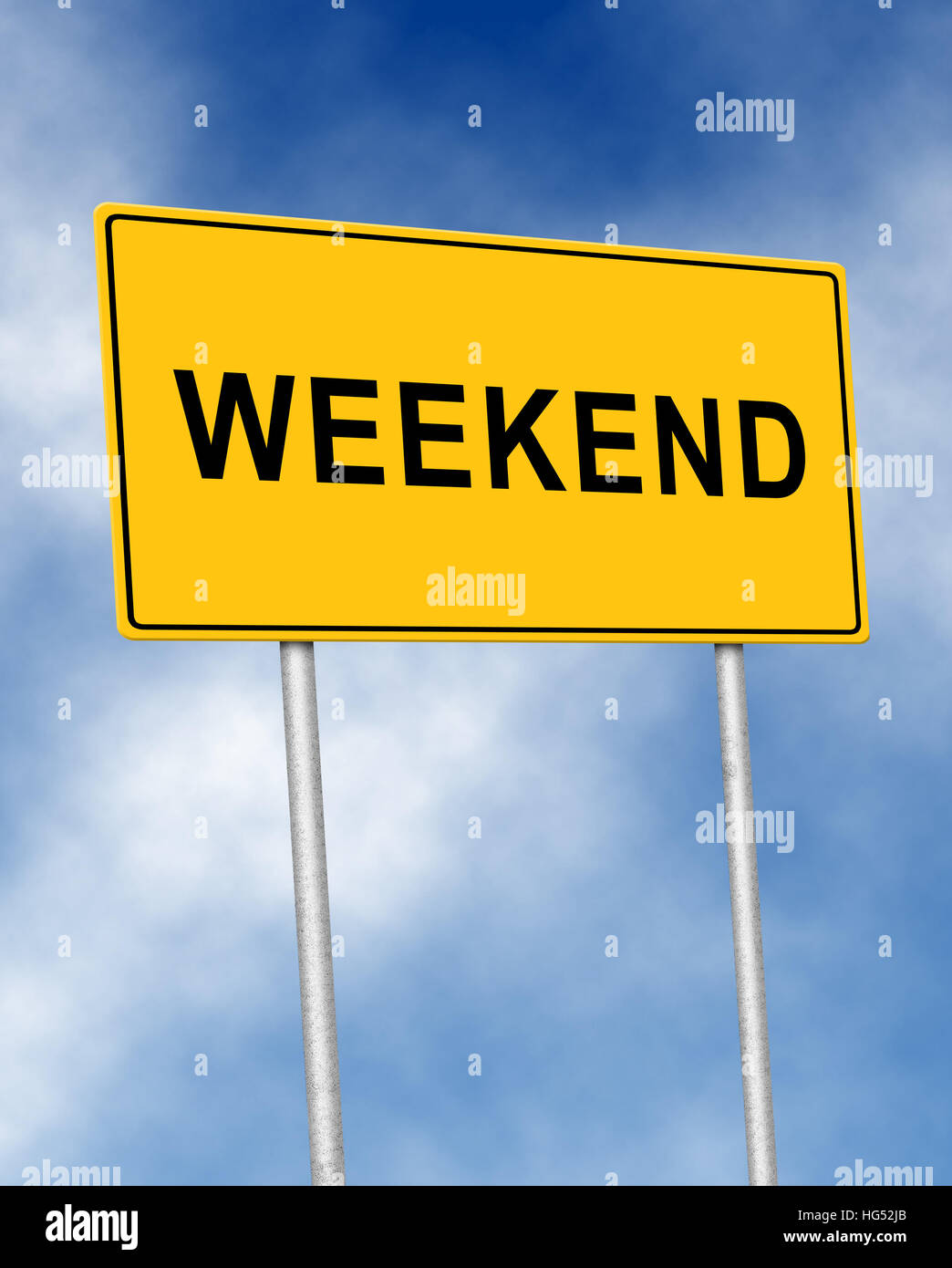 The road sign symbol with text Weekend Stock Photo - Alamy
