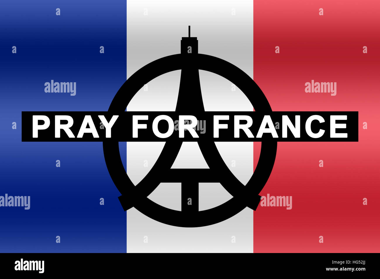 France flag with text Pray for France Stock Photo - Alamy