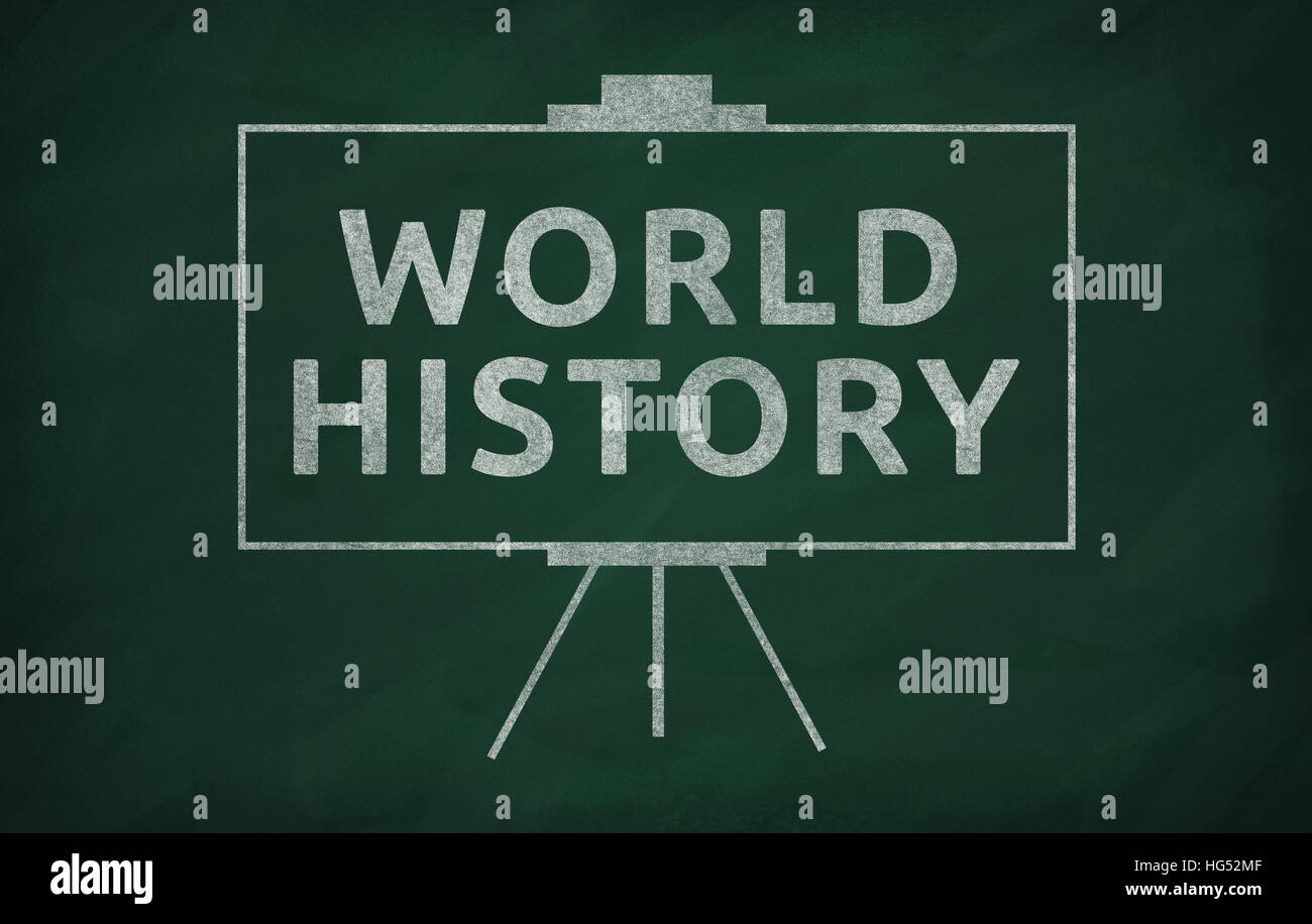 World history writed on blackboard with chalk Stock Photo - Alamy