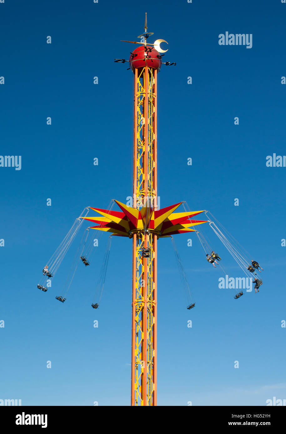 Kouvola, Finland 1 July 2015 - Ride Star Flyer in motion in amusement ...