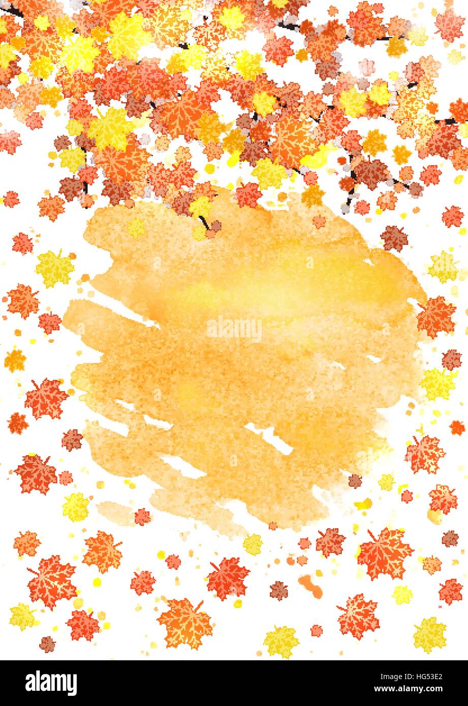 Vertical autumn banner template with blank space for your text ...