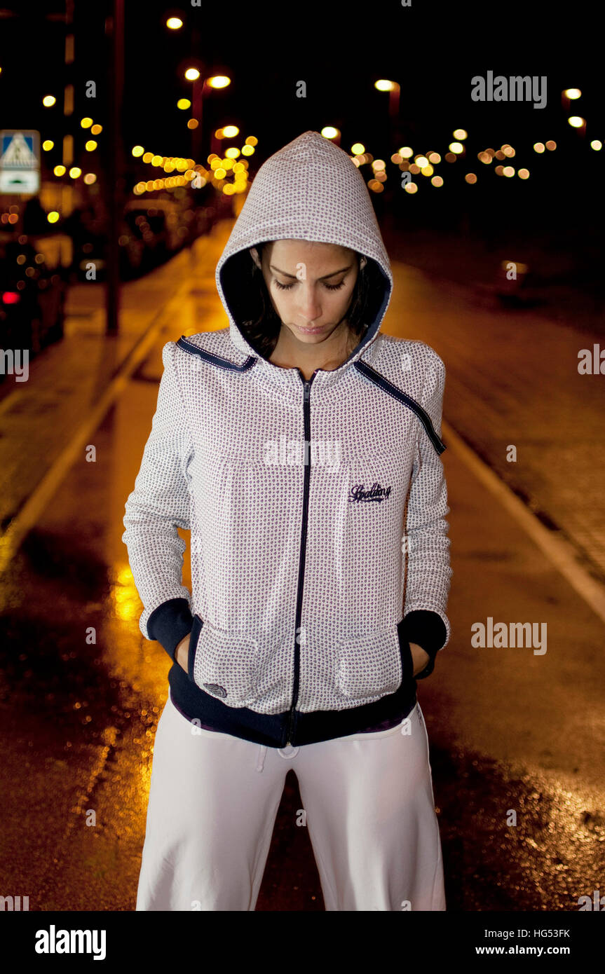Portrait of female night runner Stock Photo - Alamy