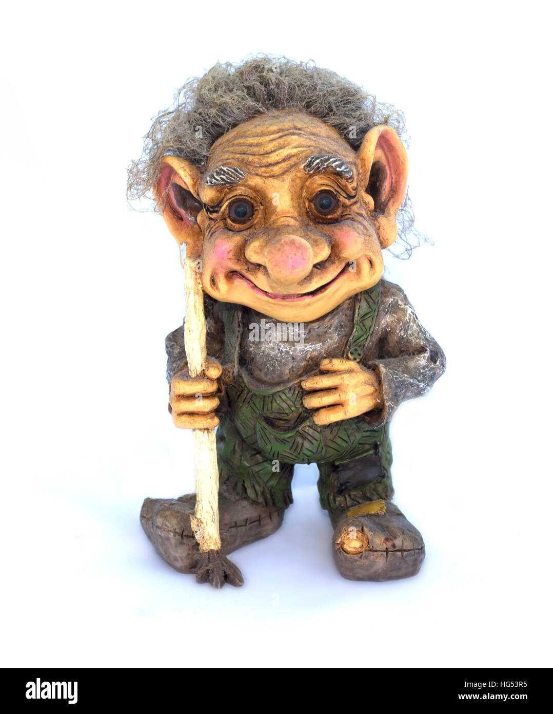 Troll figurine on a white background close-up Stock Photo - Alamy
