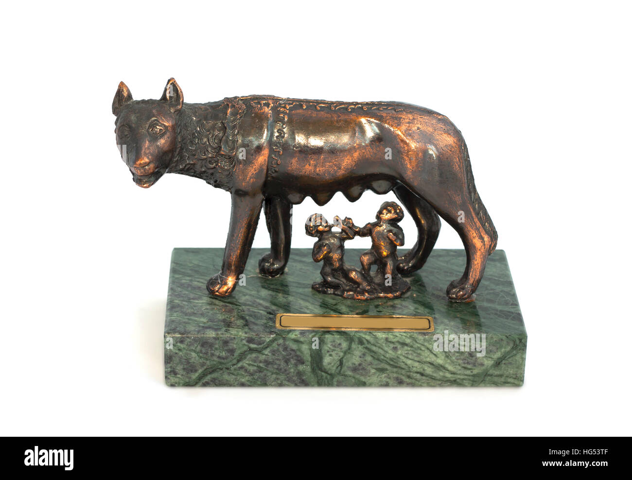 Rome symbol - Capitoline wolf, souvenir on white background Stock Photo ...