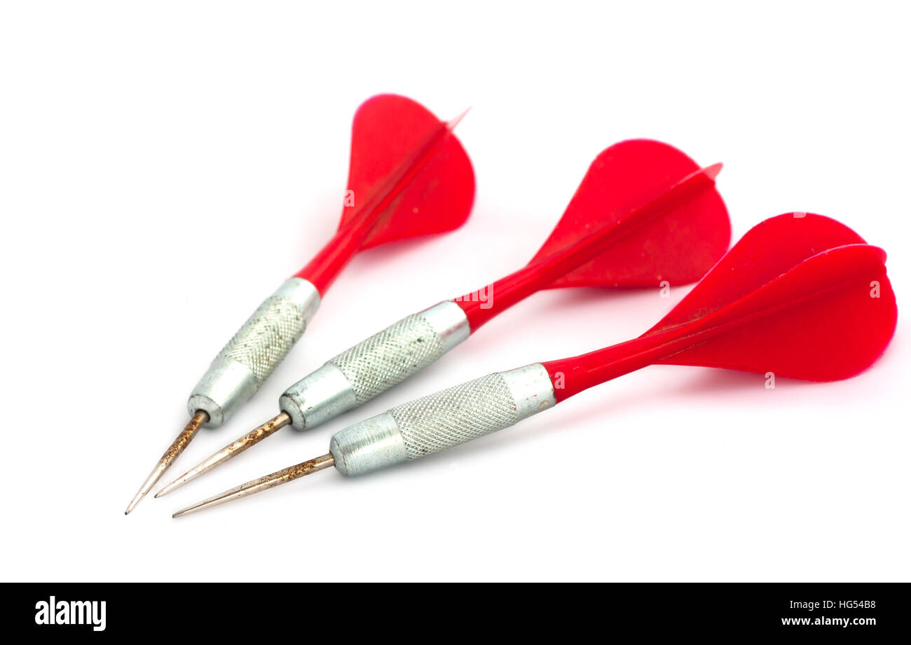 Three darts on a white background, isolated Stock Photo - Alamy