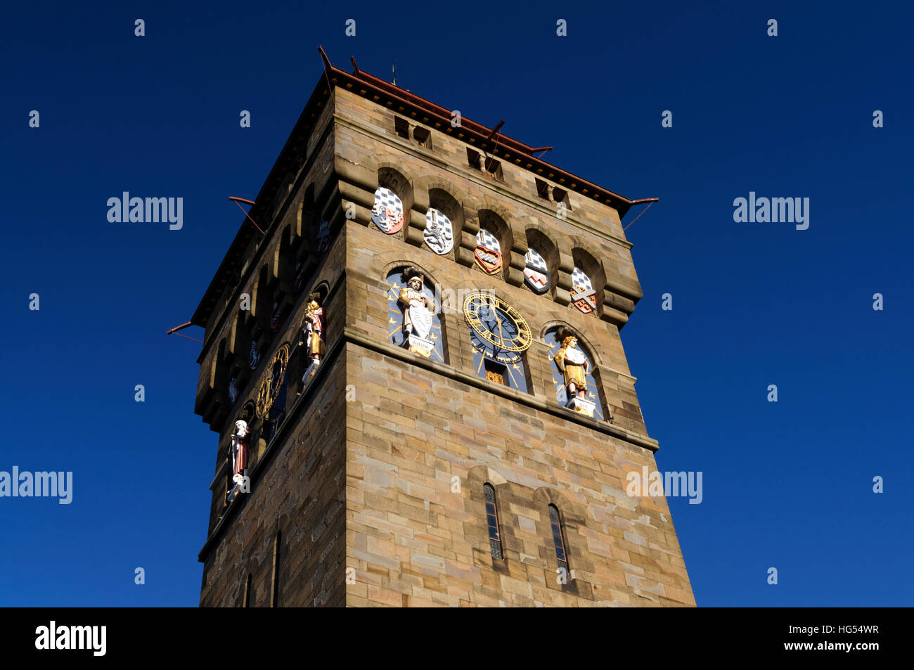 Close up clock tower cardiff hi-res stock photography and images - Alamy