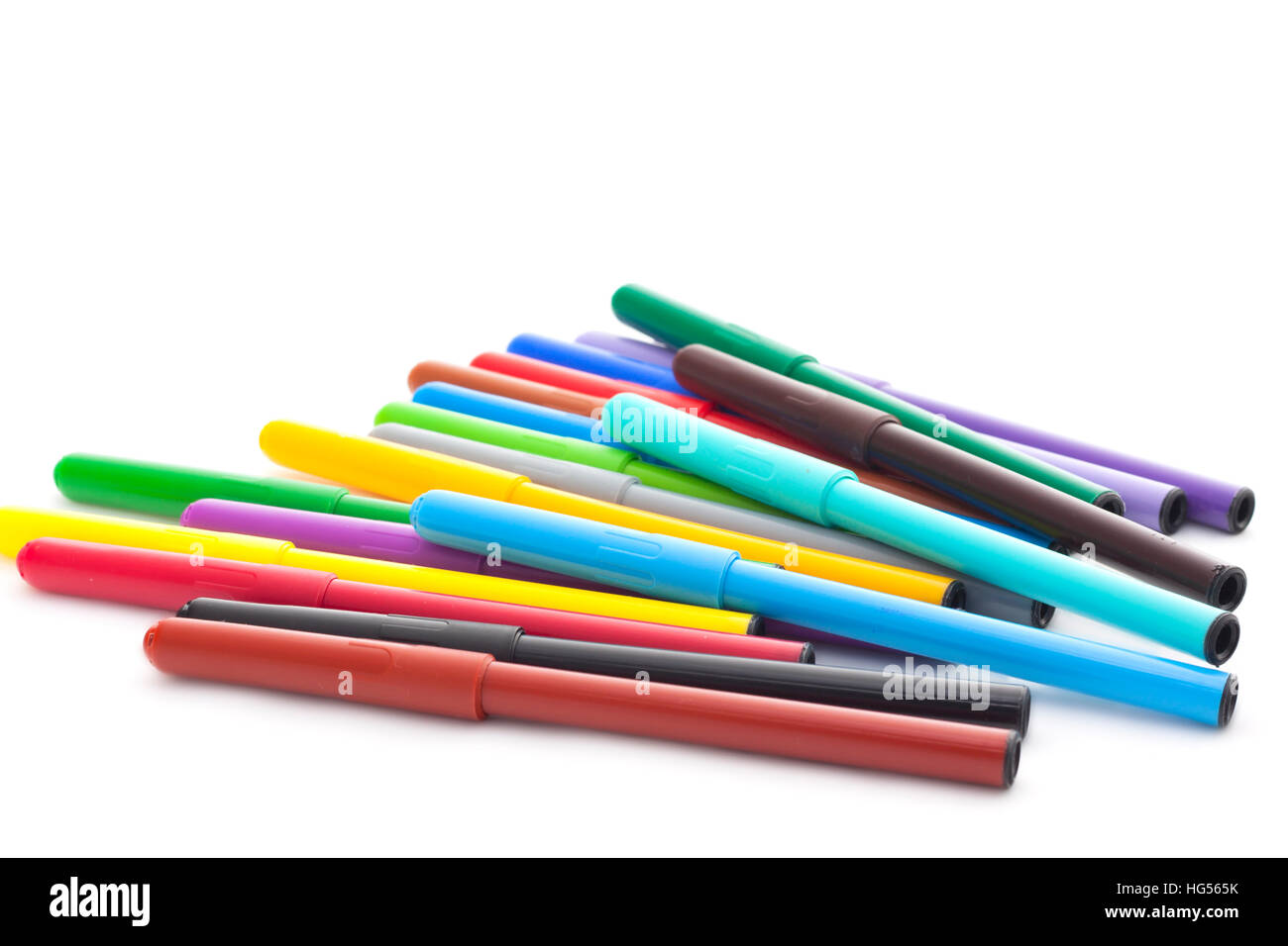 Set of felt-tip pens on a white background Stock Photo - Alamy