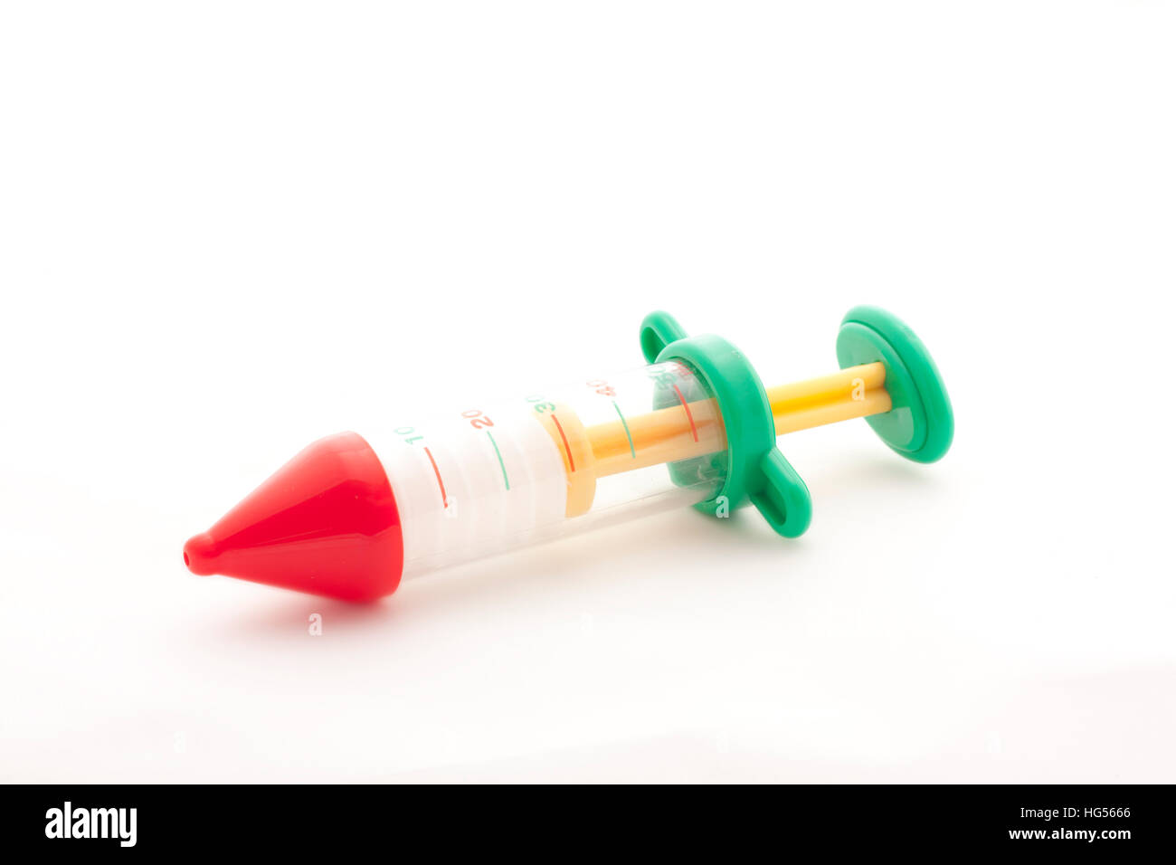 Toy syringe on a white background, isolated Stock Photo - Alamy