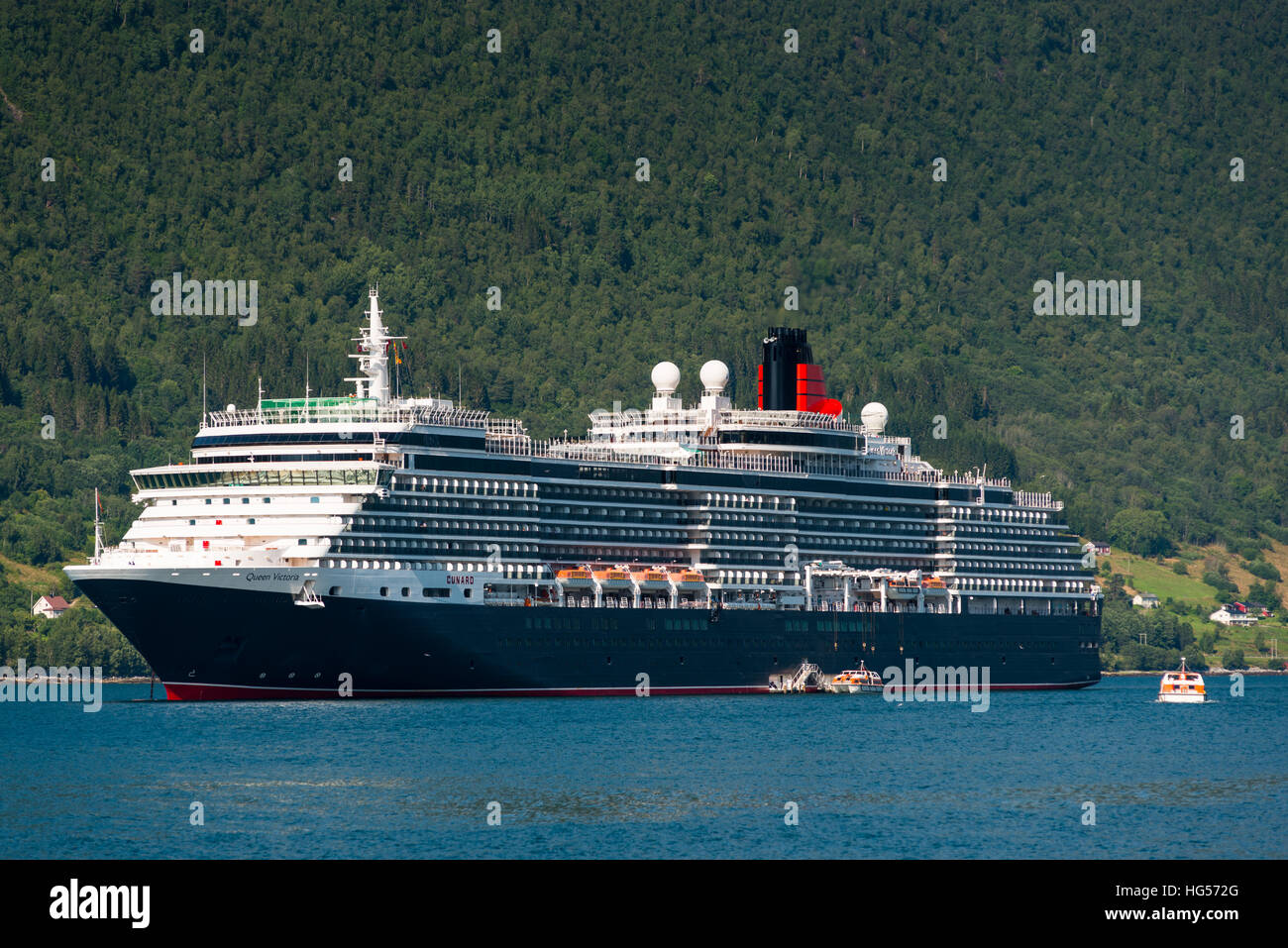 Cunard's Queen Victoria on a cruise through the Norwegian Fjords Stock ...