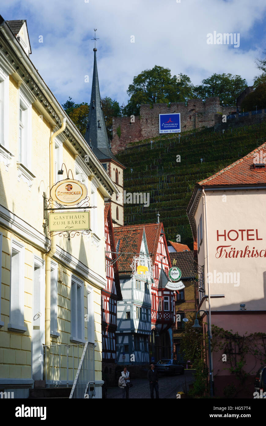 Klingenberg am Main: Half-timbered houses and a view of the castle ...