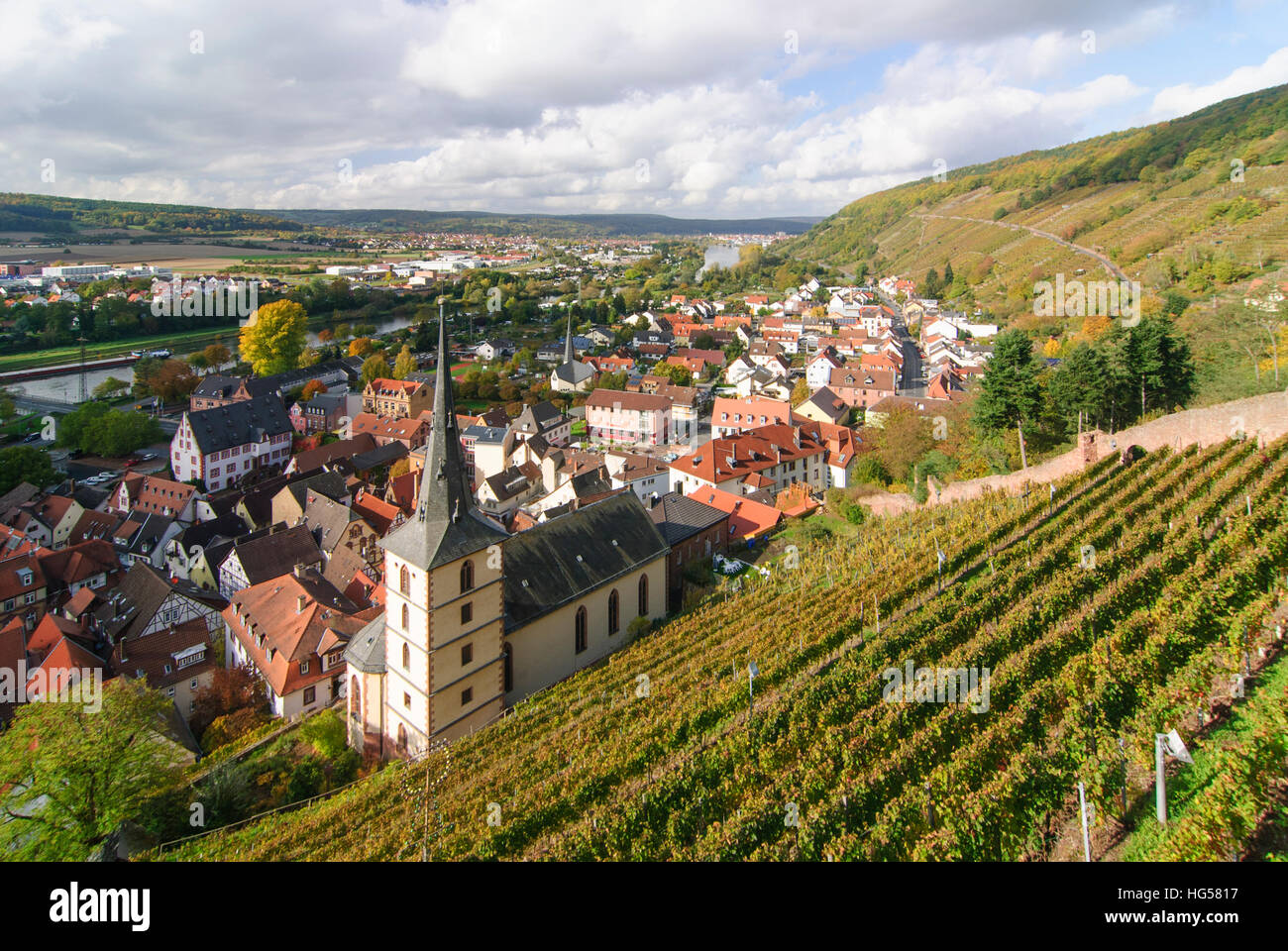 Klingenberg am Main: View from the ruins of Clingenburg to the old town ...
