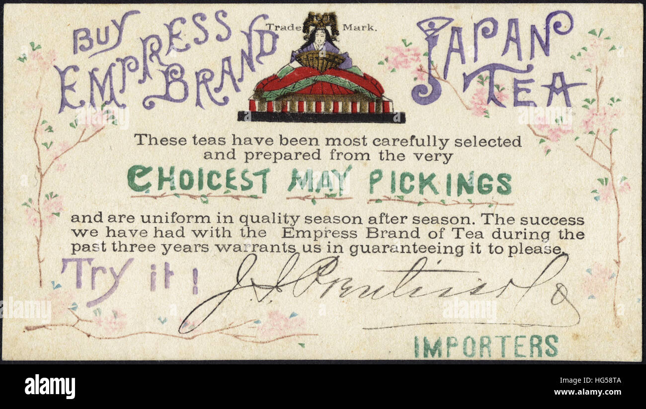 Beverage Trade Cards - Buy Empress brand Japan Tea Stock Photo - Alamy