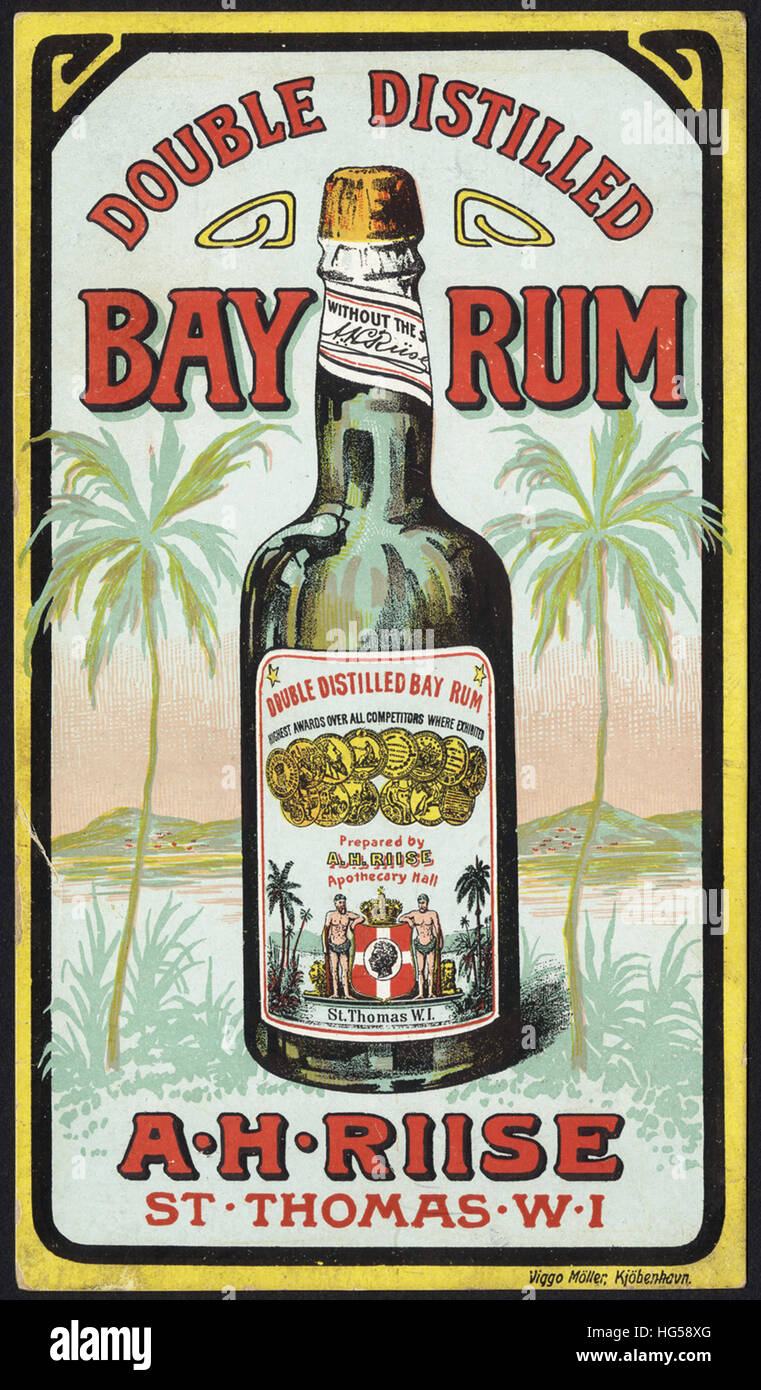Beverage Trade Cards - Double distilled bay rum Stock Photo - Alamy