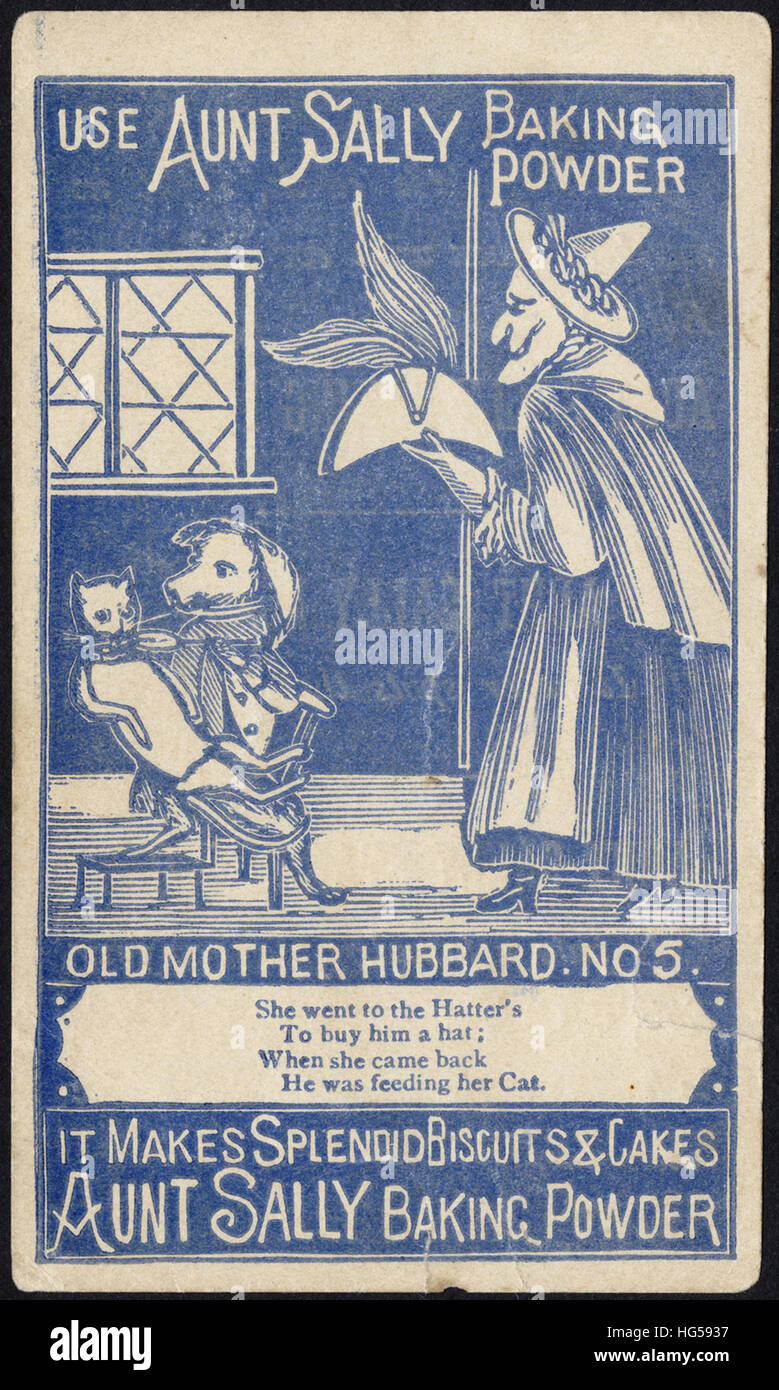 Baking Trade Card - Use Aunt Sally Baking Powder - Old Mother Hubbard ...
