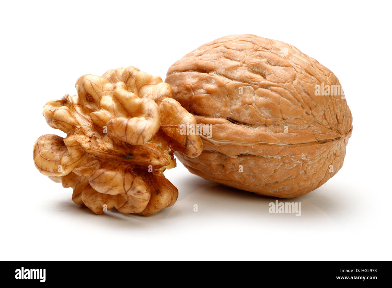 Walnut isolated on a white background Stock Photo - Alamy