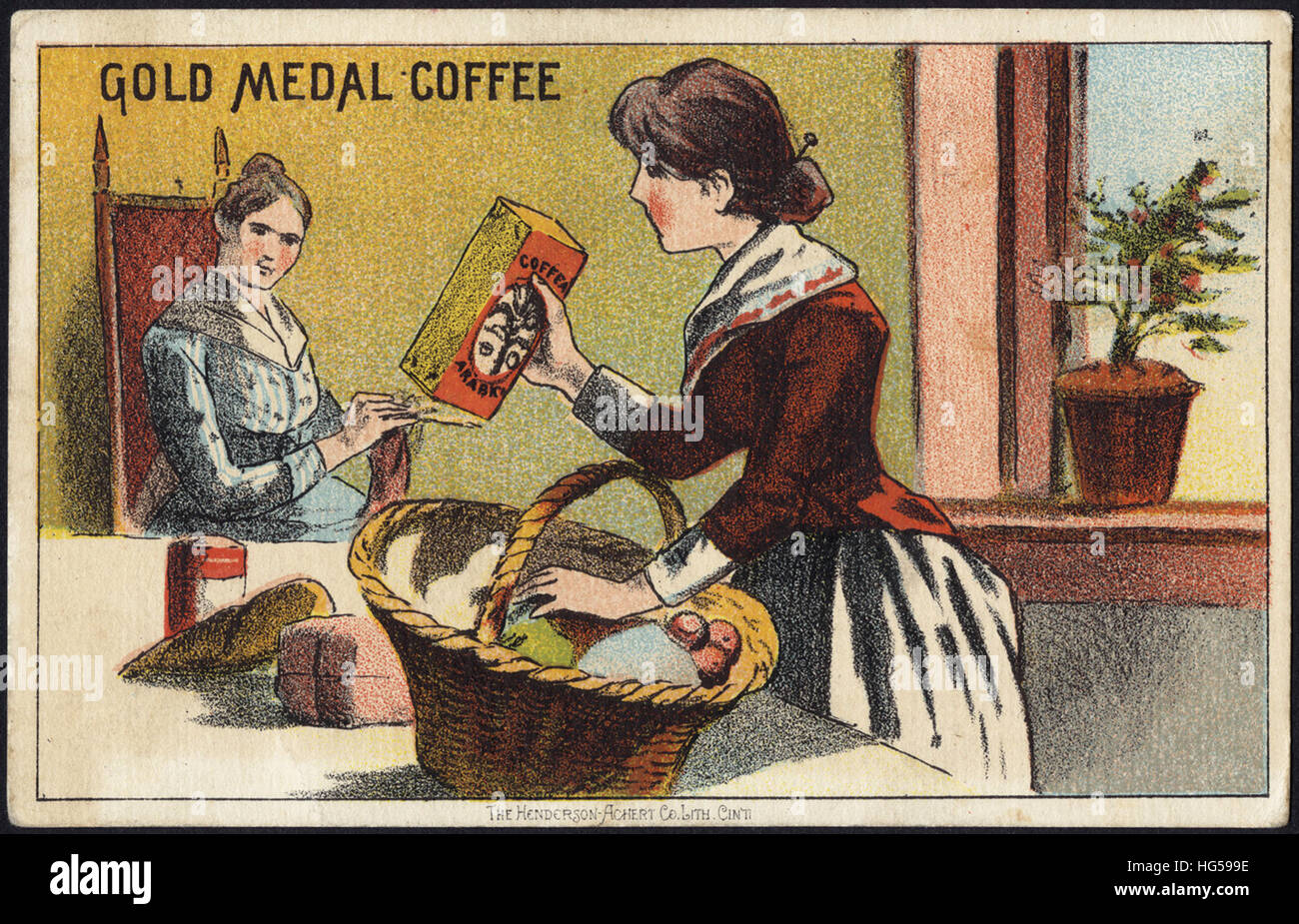 Beverage Trade Cards - Gold Medal Coffee Stock Photo - Alamy
