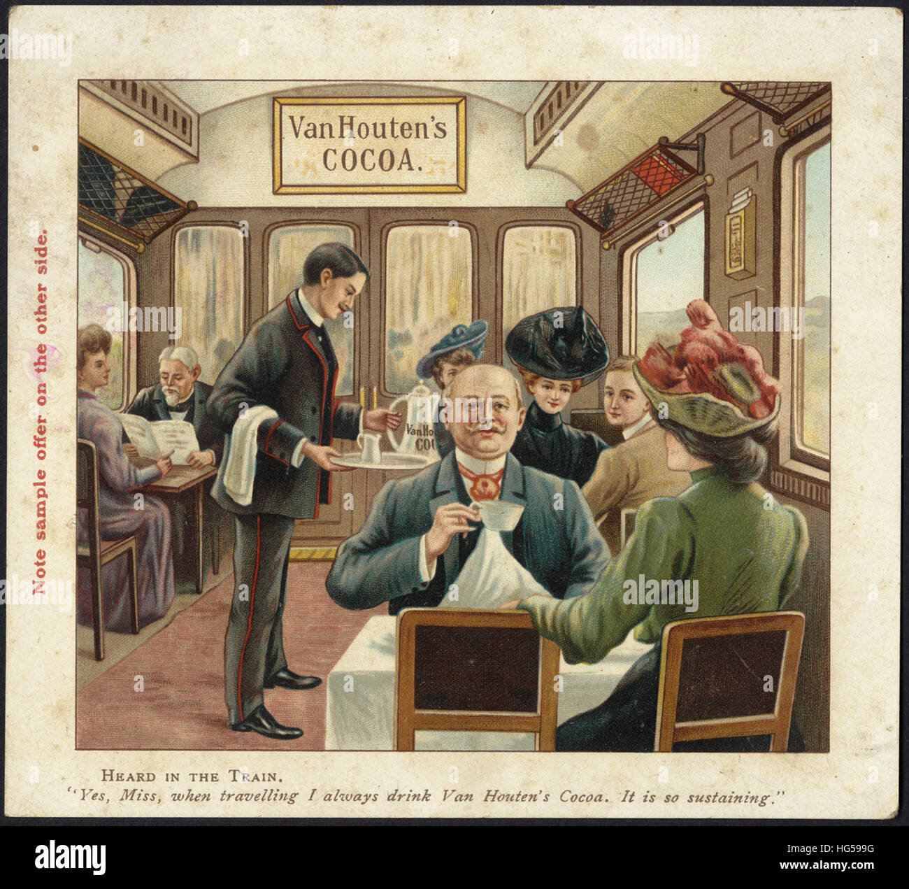 Beverage Trade Cards - Van Houten's Cocoa, heard in the train. 'Yes ...