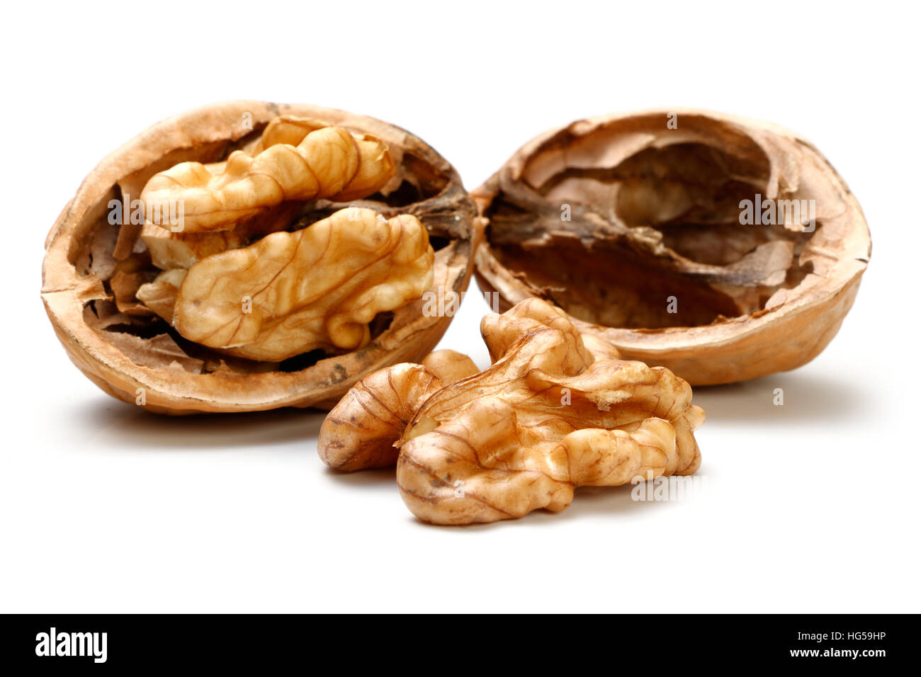 Half a piece of walnut Stock Photo - Alamy