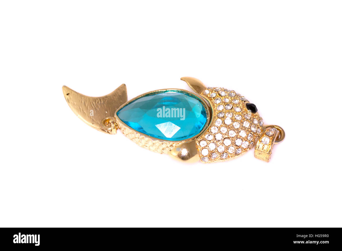 Usb drive Fish with diamonds on white background Stock Photo - Alamy