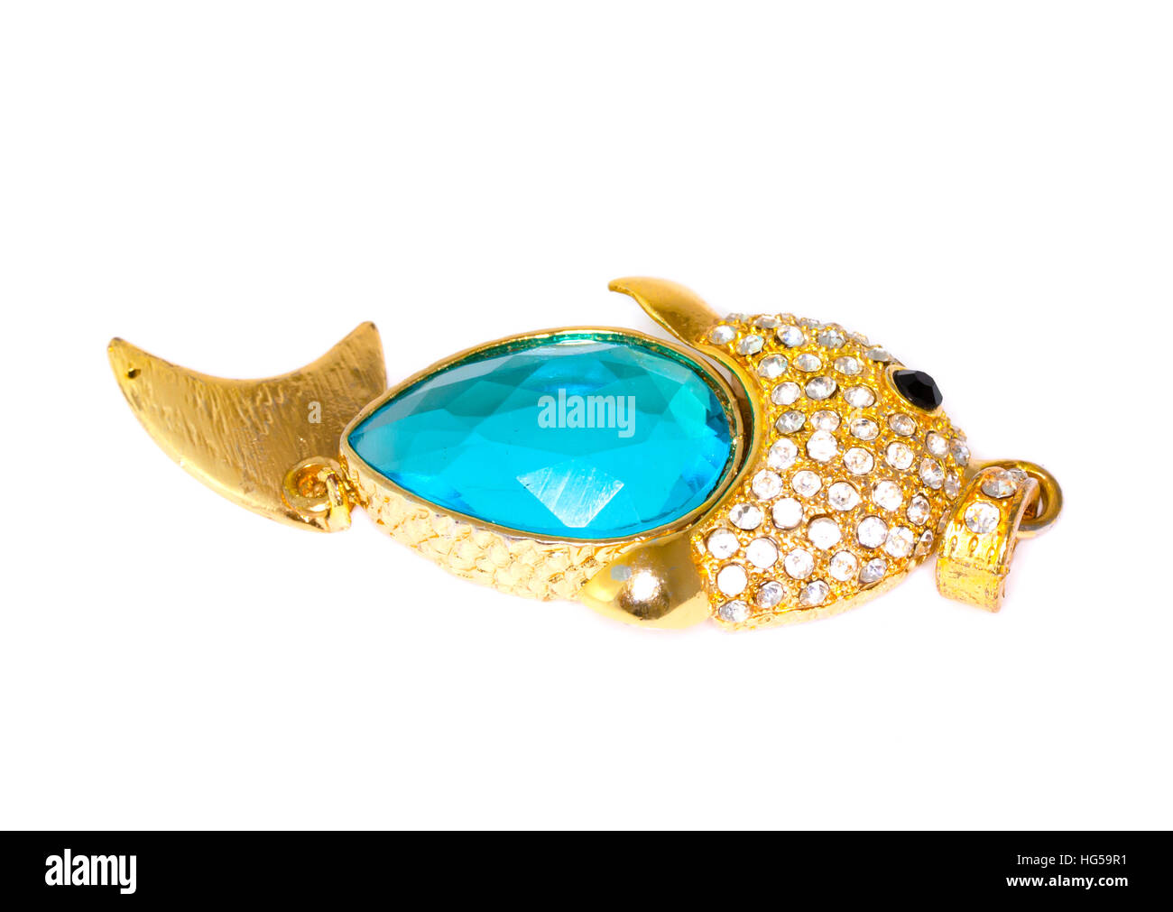 Usb drive Fish with diamonds on white background Stock Photo - Alamy