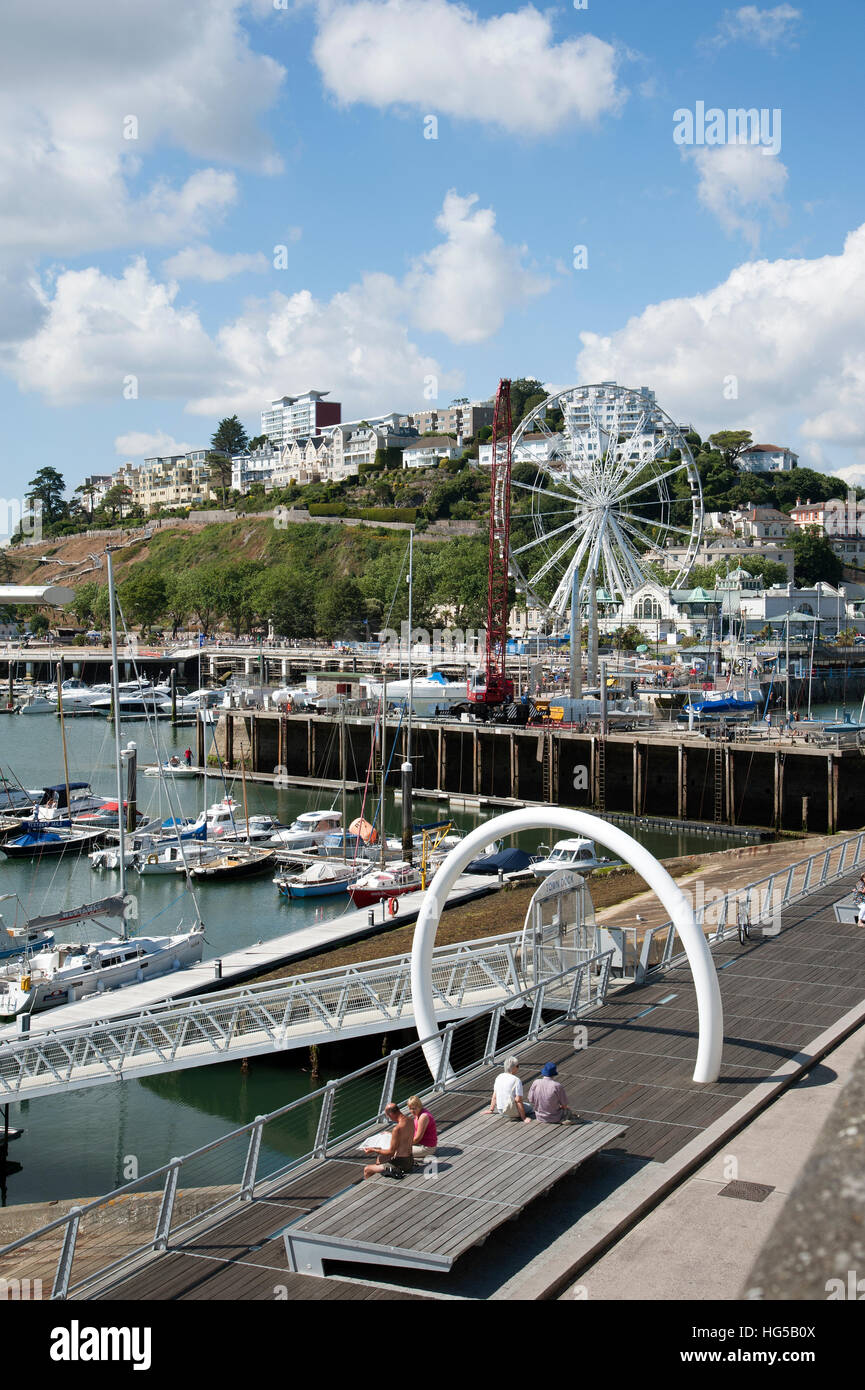 The seaside town of Torquay on the English Riviera in Devon England UK ...