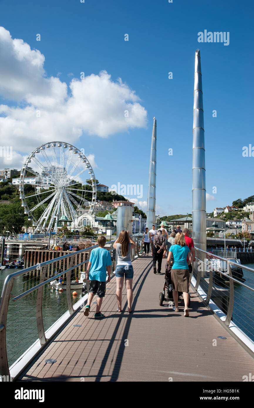 The seaside town of Torquay on the English Riviera in Devon England UK ...